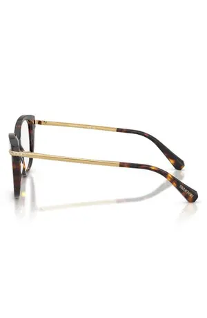 SWAROVSKI 49mm Crystal-embellished Eyeglasses - Havana/ Demo Lens