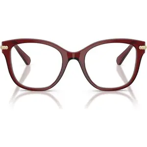 SWAROVSKI Swarovski 49mm Crystal-Embellished Eyeglasses Transp Burgundy/demo Lens