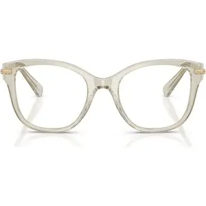 SWAROVSKI 49mm Crystal-embellished Eyeglasses - Transparent Beige/ Demo Lens