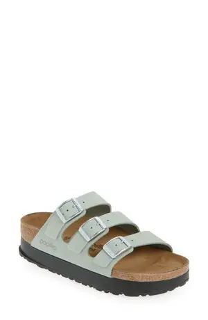 BIRKENSTOCK Florida Flex Platform Slide Sandal - Pure Sage