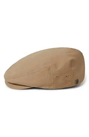 Brixton Hooligan Herringbone Driving Cap - Khaki/ Sand Herringbone