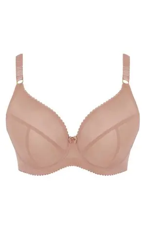 Panache Liberty Underwire Sheer Mesh Bra - Mocha
