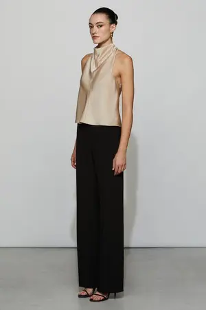 ET OCHS Sleeveless Cowl Drape Satin Top