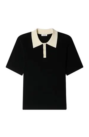 Sandro Two-tone Polo Shirt - Black