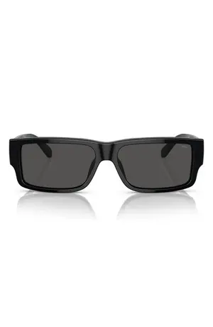 DIESEL® Rectangular Sunglasses - Shiny Black/ Dark Grey