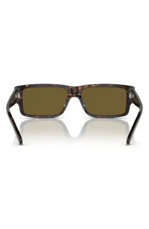DIESEL® Rectangular Sunglasses - Shiny Dark Havana/ Solid Brown