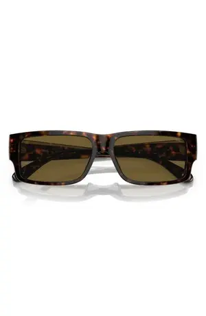 DIESEL® Rectangular Sunglasses - Shiny Dark Havana/ Solid Brown