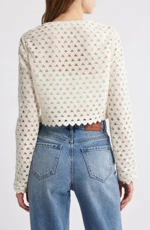 LoveShackFancy Alaya Cutout Crop Cardigan