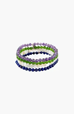 TINY RITUALS Libra Bracelet Set - Green /purple /blue /white