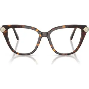 SWAROVSKI 52mm Cat Eye Optical Glasses - Havana/ Demo Lens