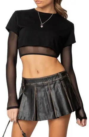 EDIKTED Rella Layered Crop Top