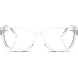 DIESEL® 52mm Rectangular Eyeglasses - Shiny Cristal/ Demo