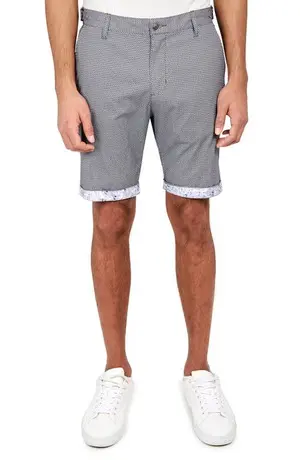 BROOKLYN BRIGADE Downing Texture Print Slim Fit Shorts - Black