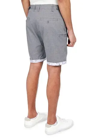 BROOKLYN BRIGADE Downing Texture Print Slim Fit Shorts - Black