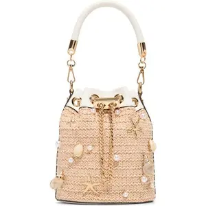 Aldo Sirenax Woven Raffia Bucket Bag
