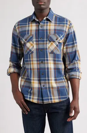 Pendleton Beach Shack Plaid Button-up Shirt - Navy Multi Plaid