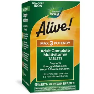 NATURE'S WAY Alive! Max3 Daily Multi-vitamin Iron-free 90 Tablets - One-color