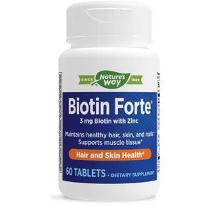 NATURE'S WAY Biotin Forte 3mg With Zinc 60 Tablets - One-color