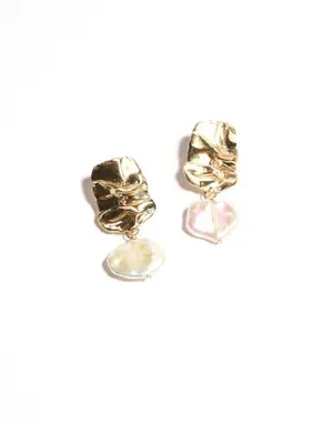 ODETTE NEW YORK Pearl Fender Earrings - Brass
