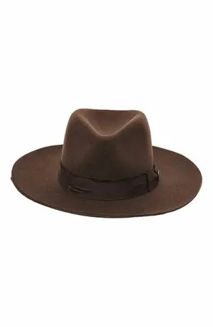 TWO ROADS HAT CO. Delmar Distressed Fedora - Dark Brown