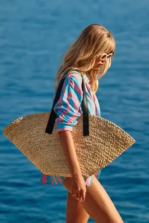 CESTA COLLECTIVE Large Raffia Tote - Natural