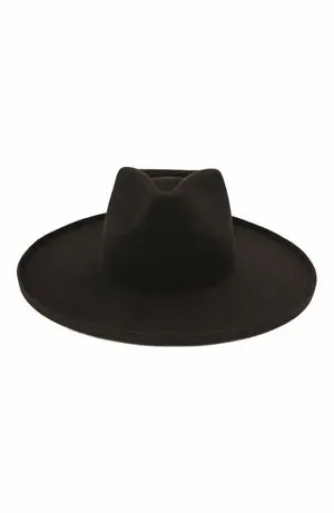 TWO ROADS HAT CO. Five Points Wide Brim Fedora Hat - Black
