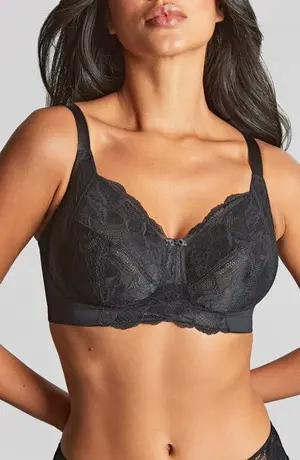 Panache Rocha Full Coverage Lace Side Support Wireless Bra - Black