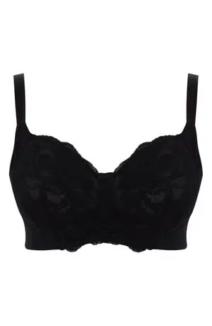 Panache Rocha Full Coverage Lace Side Support Wireless Bra - Black