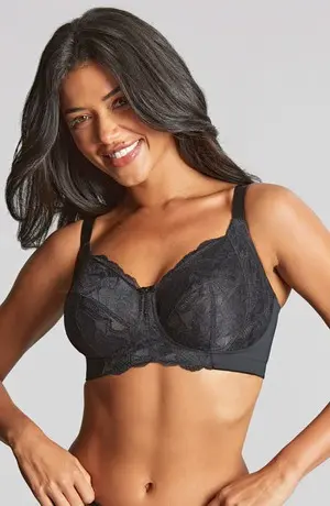 Panache Rocha Full Coverage Lace Side Support Wireless Bra - Black
