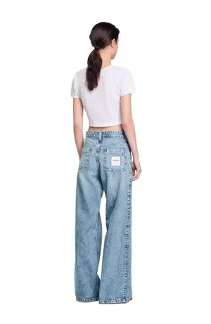 Sandro Faded Straight-leg Jeans - Blue Jean