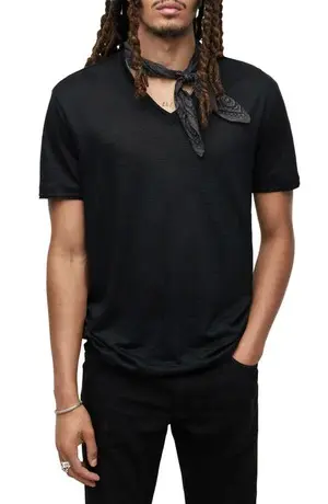 John Varvatos Wooster Slim Fit Linen T-shirt - Black