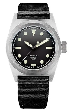 UNIMATIC Modello Due Automatic Strap Watch - Black Steel