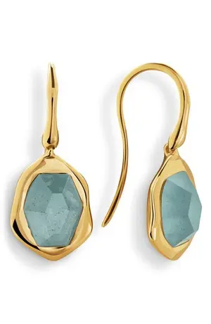 Monica Vinader Odyssey Drop Earrings - 18ct Gold Vermeil / Aquamarine