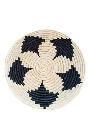 INDEGO AFRICA Petal Raffia Plateau - Natural And Black