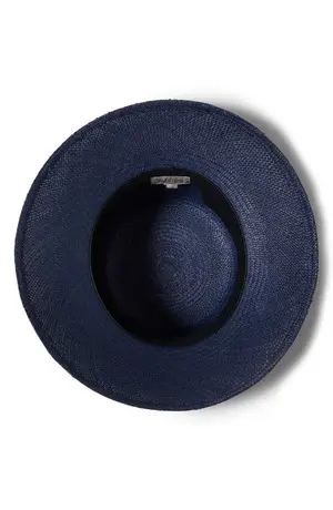 Brixton Lopez Panama Straw Bucket Hat - Navy