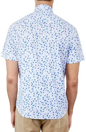 BROOKLYN BRIGADE Slim Fit Floral Performance Shirt - Blue