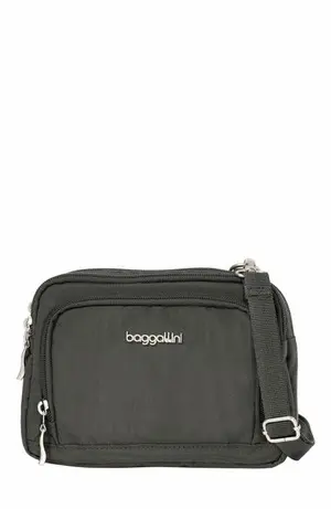 BAGGALLINI Trifecta Rfid Wallet Crossbody Bag - Charcoal