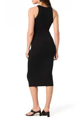Spanx Smooth Jersey Cutaway Shoulder Midi Dress