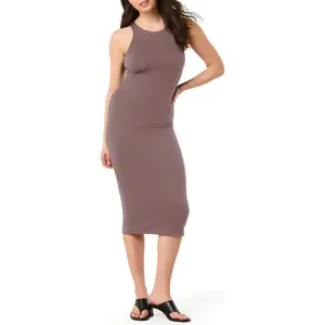 Spanx Smooth Jersey Cutaway Shoulder Midi Dress