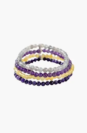 TINY RITUALS Sagittarius Bracelet Set - Purple / Gray / Yellow