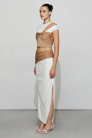 ET OCHS Kiara Color-blocked Matte Jersey Top