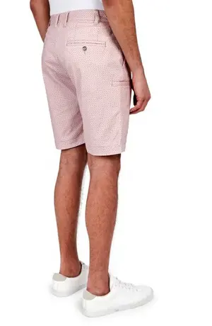 BROOKLYN BRIGADE Slim-fit Medallion Print Flat-front Shorts - Coral