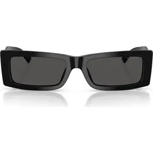 JIMMY CHOO Lennon Polarized Rectangular Sunglasses - Black/ Dark Grey