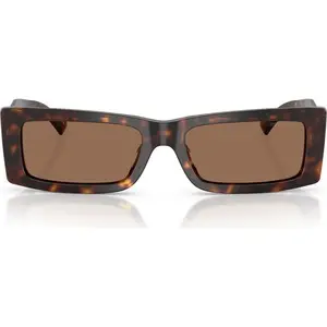 JIMMY CHOO Lennon Polarized Rectangular Sunglasses - Havana/ Dark Brown