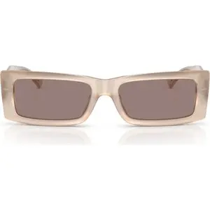 JIMMY CHOO Lennon Polarized Rectangular Sunglasses - Opal Taupe/ Purple Brown