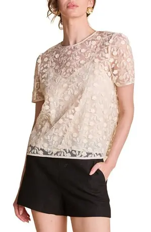 Endless Rose Embroidered Mesh Top