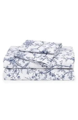 PETITE PLUME Timeless Toile Cotton Percale Pillowcases - White/ Blue
