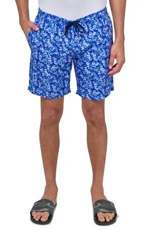 BROOKLYN BRIGADE Slim Fit Leaf Swim Trunks