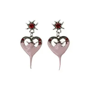 Ottolinger Dipped Heart Dangle Earrings - Purple