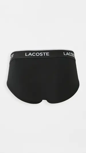 Lacoste Cotton Stretch Jersey Briefs 3 Pack - Black